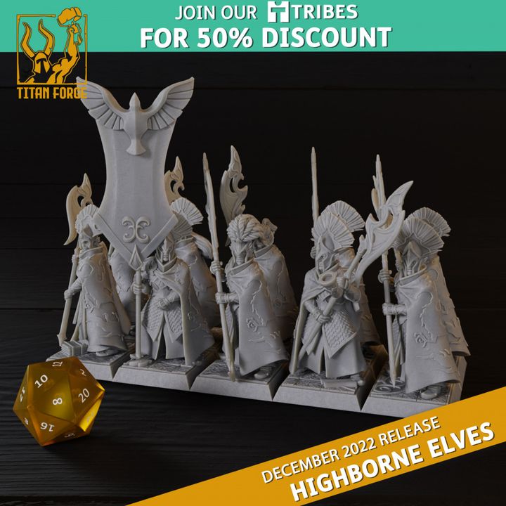 3D Printable Titan Forge Miniatures - 2022 - December - Highborne Elves ...