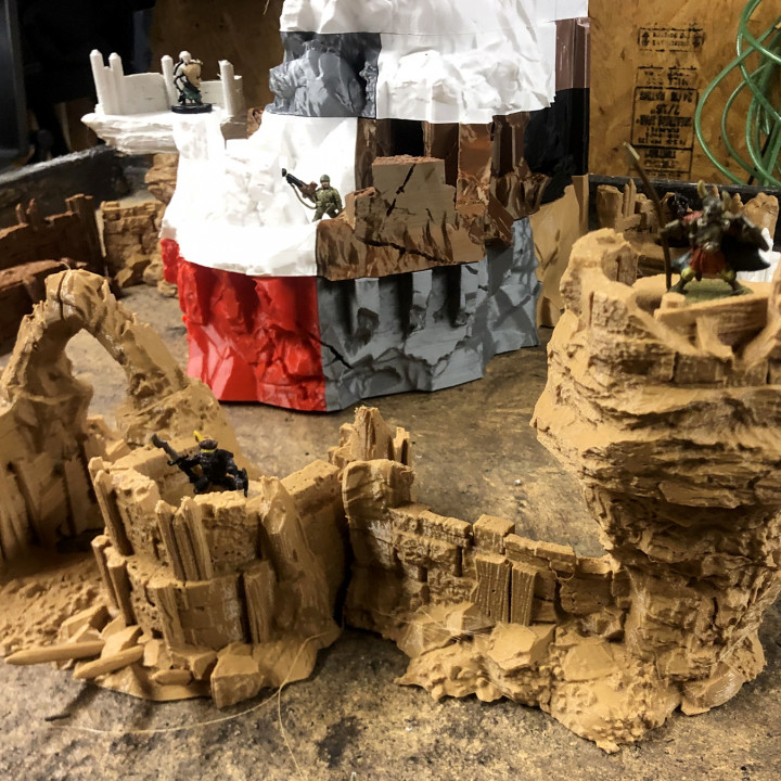 3D Printable Orc Wasteland Fort and Dwarven Ruin by GameScape3D
