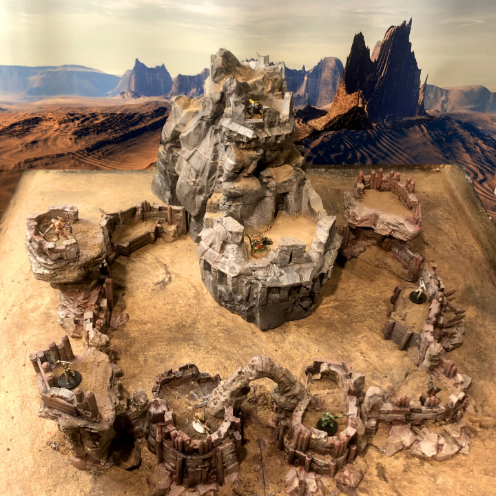 3D Printable Orc Wasteland Fort and Dwarven Ruin by GameScape3D