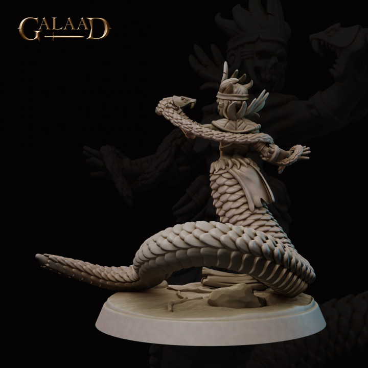 3D Printable Shaman Amazon Naga - Human version included by Galaad ...