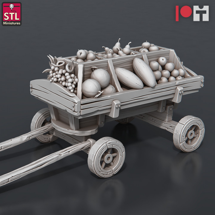 3D Printable Food Vendors Set by STL Miniatures
