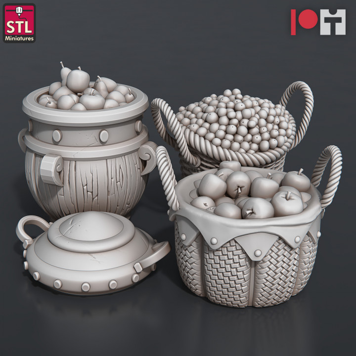 3D Printable Food Vendors Set by STL Miniatures