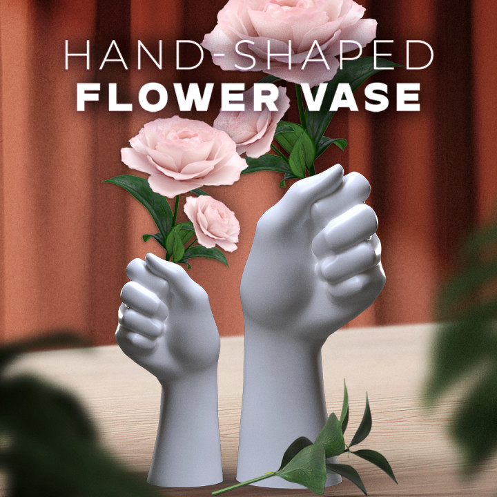 3D Printable Hand-Shaped Flower Vase by Stlflix