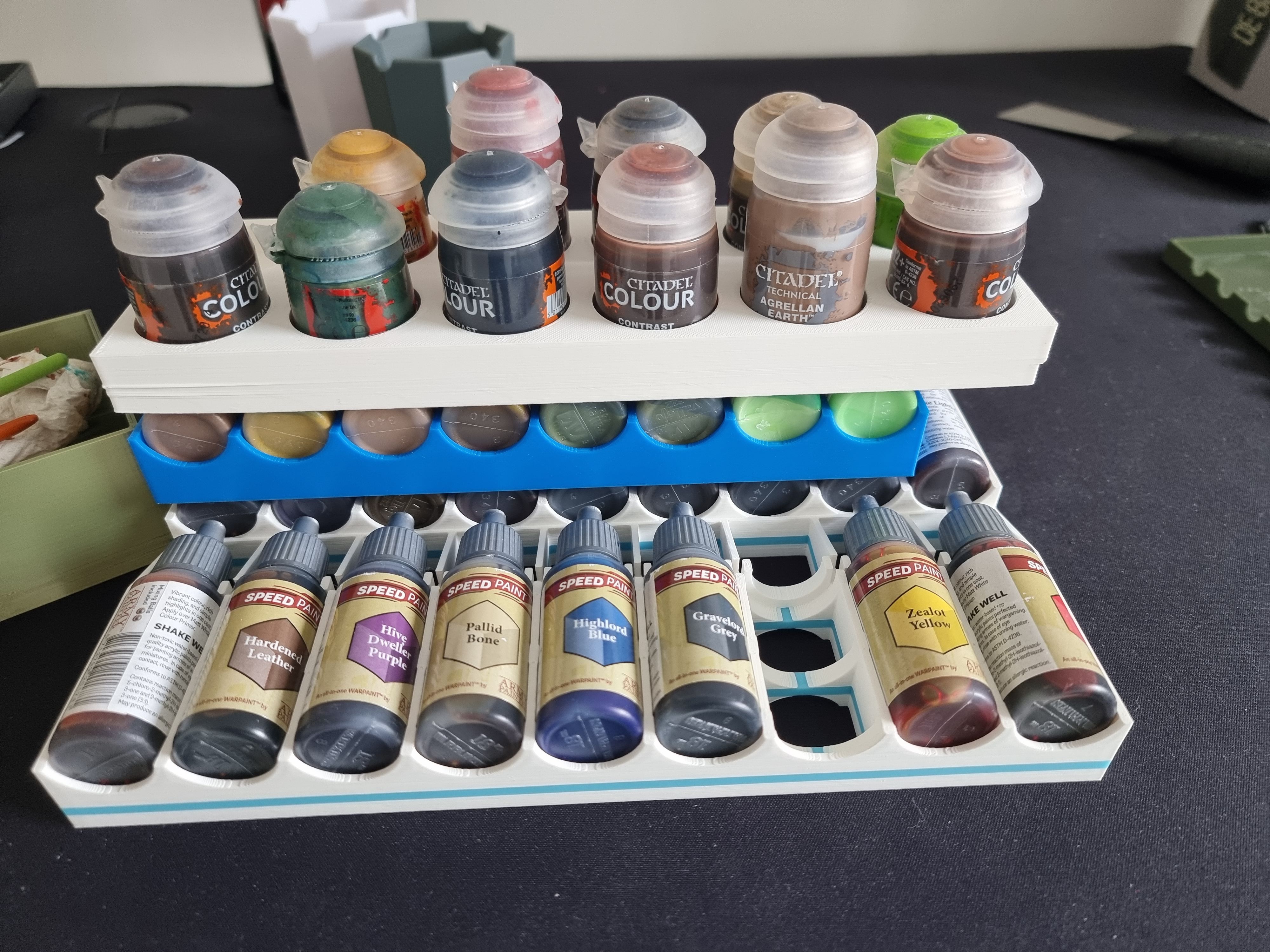 3D Printable Citadel Support for Stackable paint trays by Svend Feldt