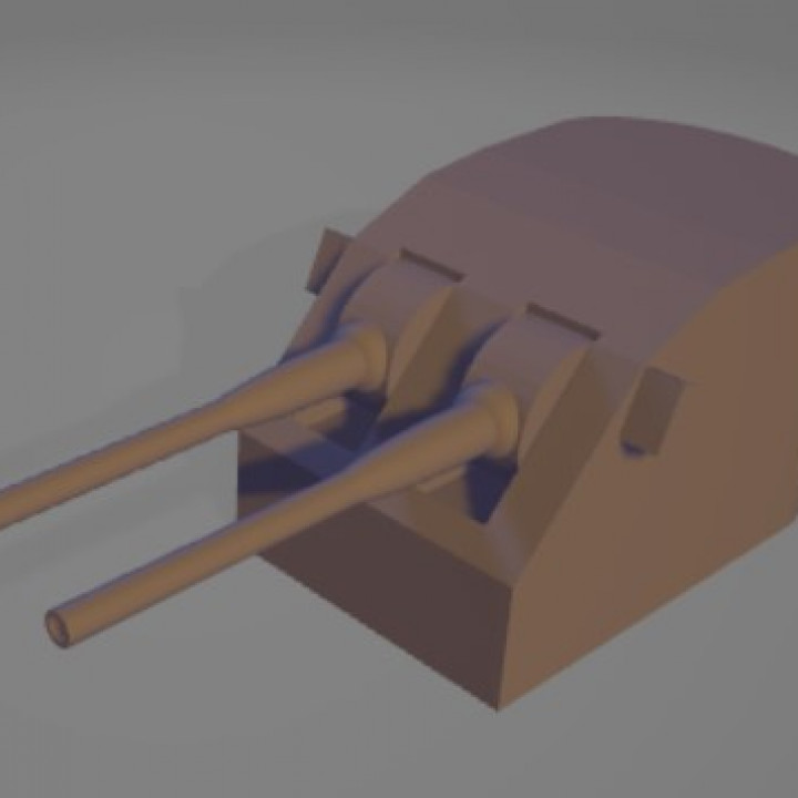 3D Printable Single and Twin Mount 5in Turrets by Joshua Butler
