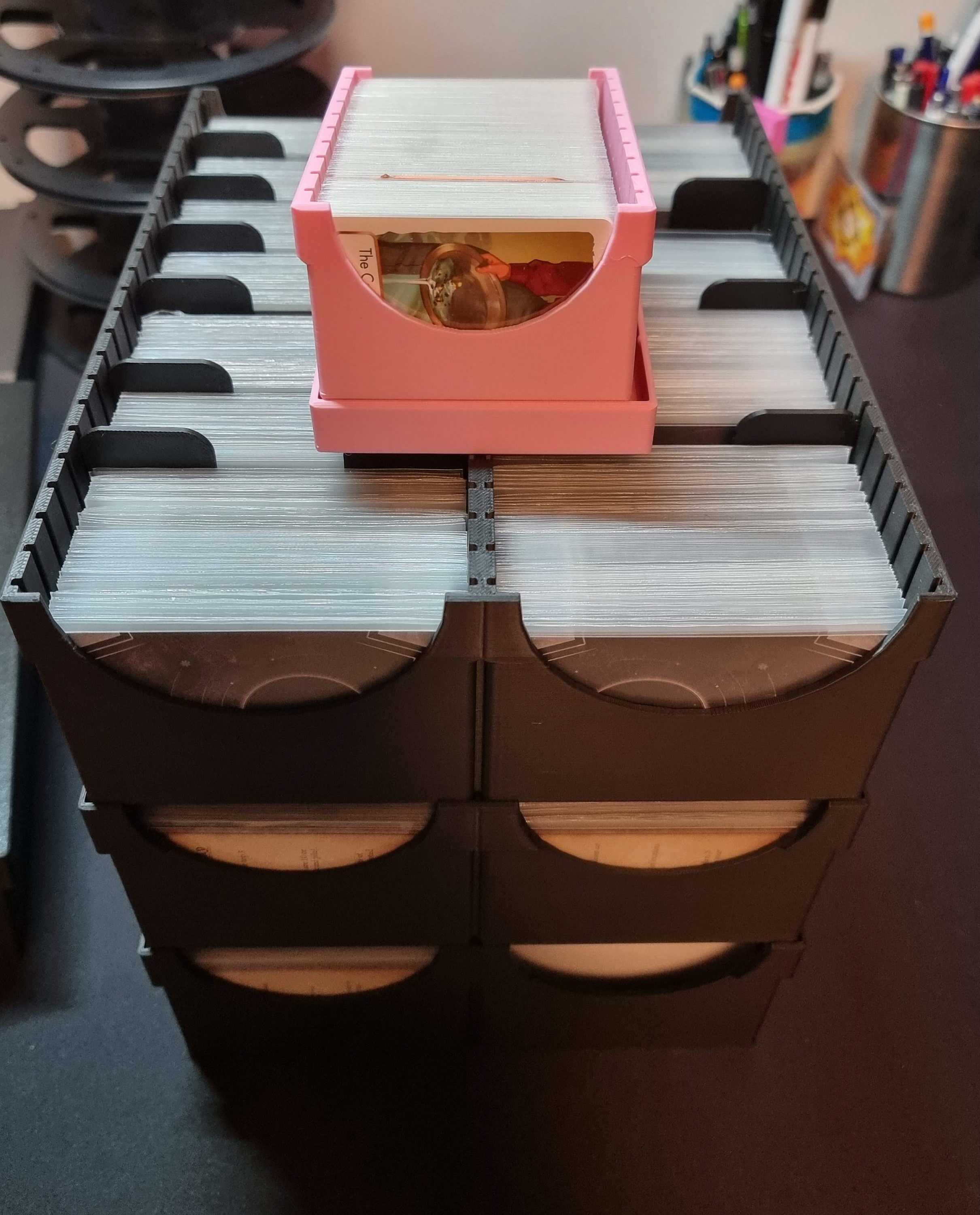 3D Printable Stackable Card trays for all cards sizes, Sleeved and un ...