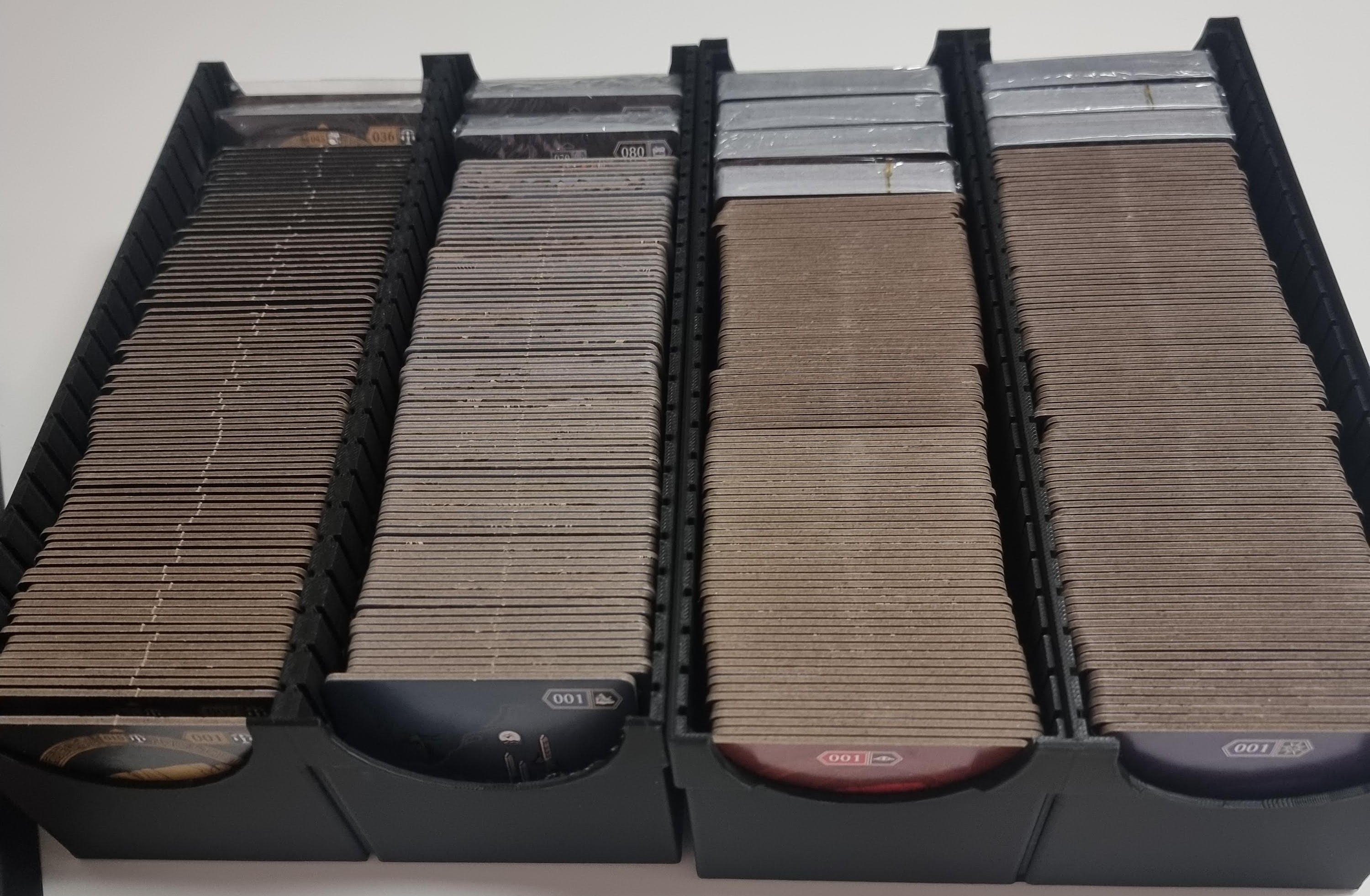 3D Printable Stackable Card trays for all cards sizes, Sleeved and un ...