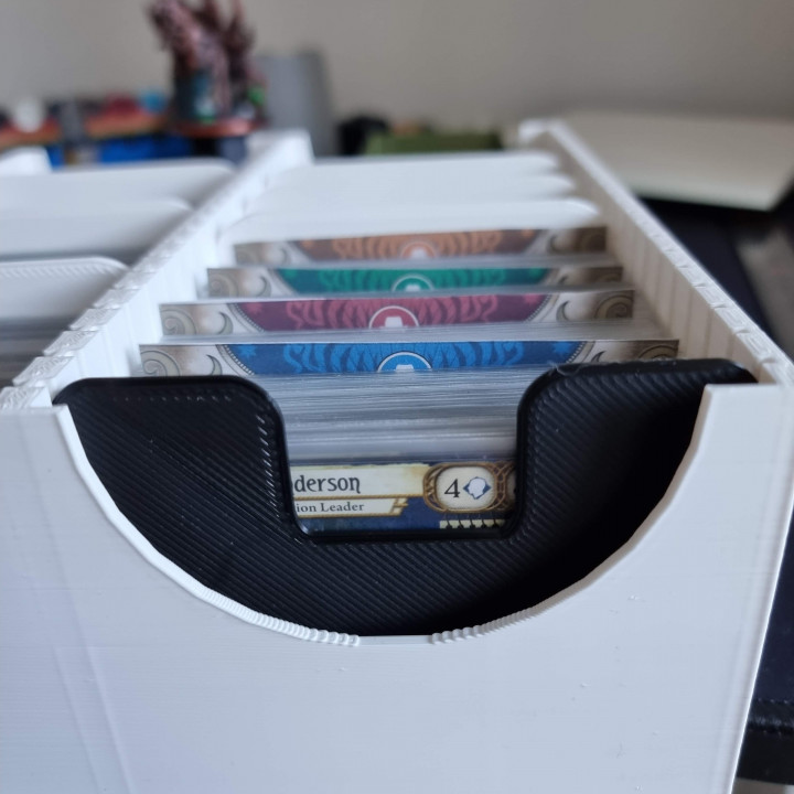 3D Print of Card box for any sized cards, with dividers, dice and token ...
