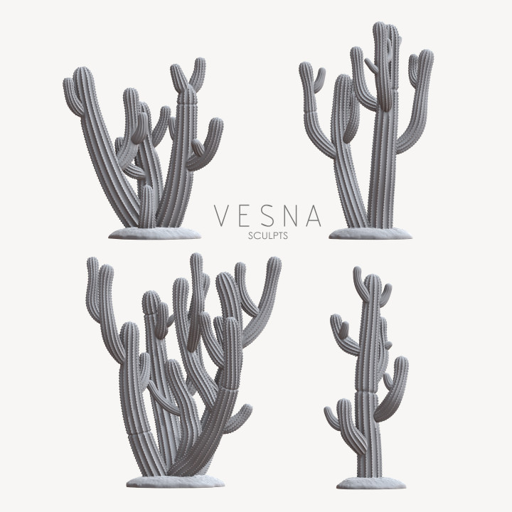 3D Printable BIG CACTI PACK by VESNA SCULPTS