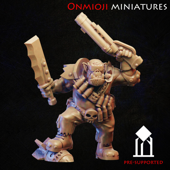 3D Printable Ork with shotgun by Stanislav Kuznetsov