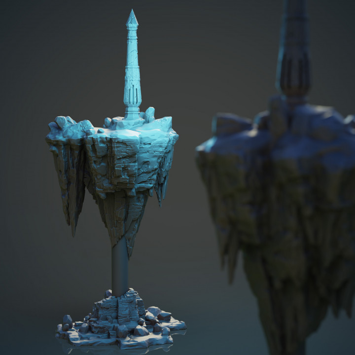 3D Printable Single Floating Island by 3DHexes