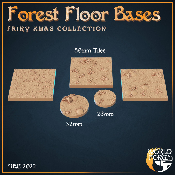 3D Printable Forest Floor Tiles & Bases by World Forge Miniatures