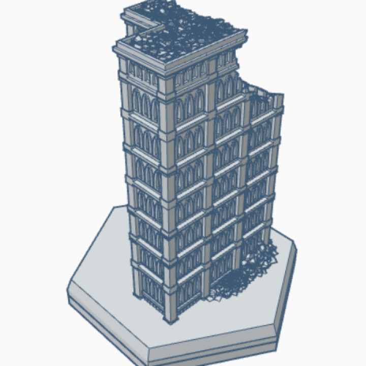 3D Printable Gothic Ruined Building 34 Hex Map Scale HMSGR034 by ...