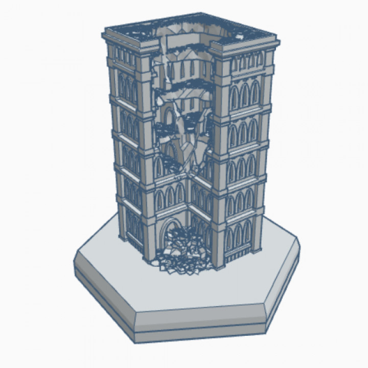 3D Printable Gothic Ruined Building 36 Hex Map Scale HMSGR036 by ...