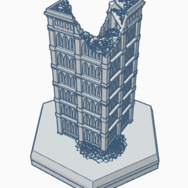 3D Printable Gothic Ruined Building 37 Hex Map Scale HMSGR037 by ...
