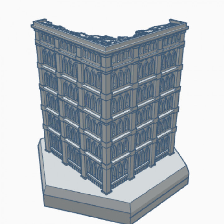 3D Printable Gothic Ruined Building 40 Hex Map Scale HMSGR040 by ...