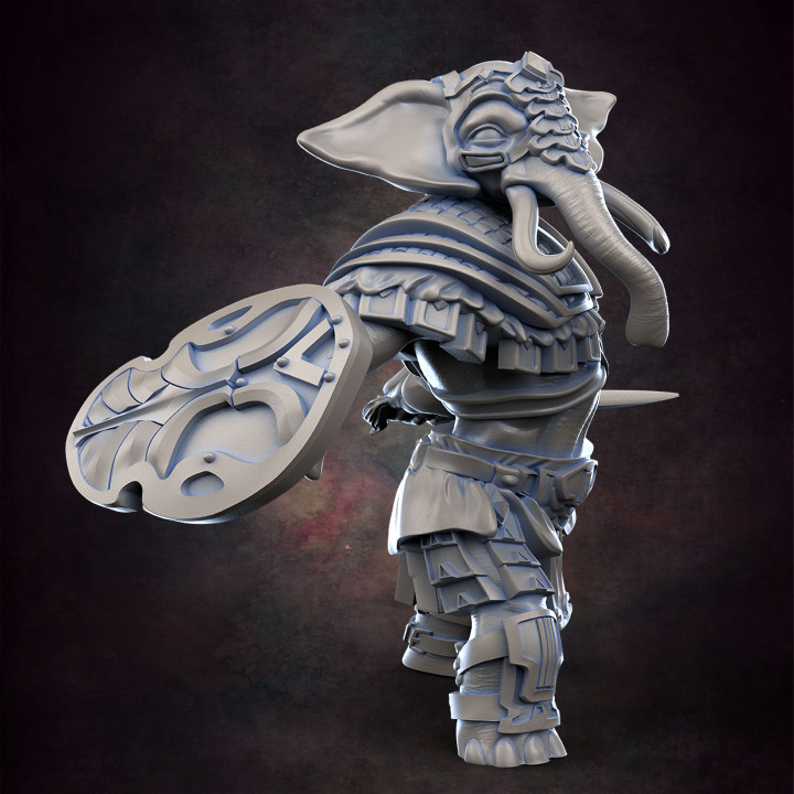 3D Printable Loxodon Fighter by Red Clay Collectibles 3D Printable Loxodon Fighter by Red Clay Collectibles