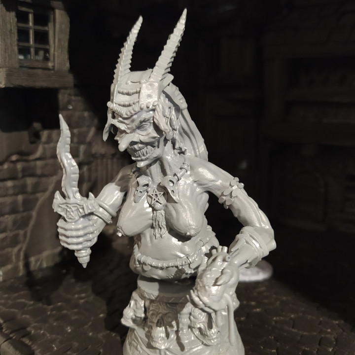 3D Printable Evil Witch Bust by BlackCobraMiniatures