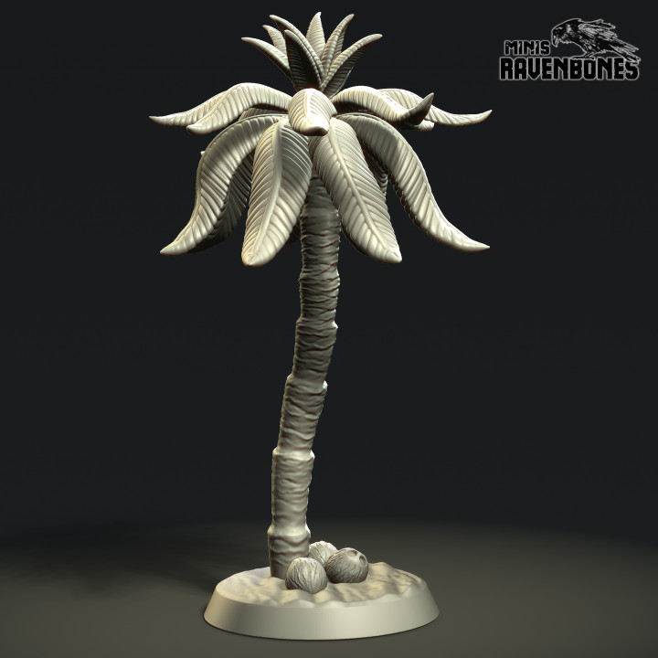 3D Printable Desert Terrain, Palm trees and Treasure chest by ...