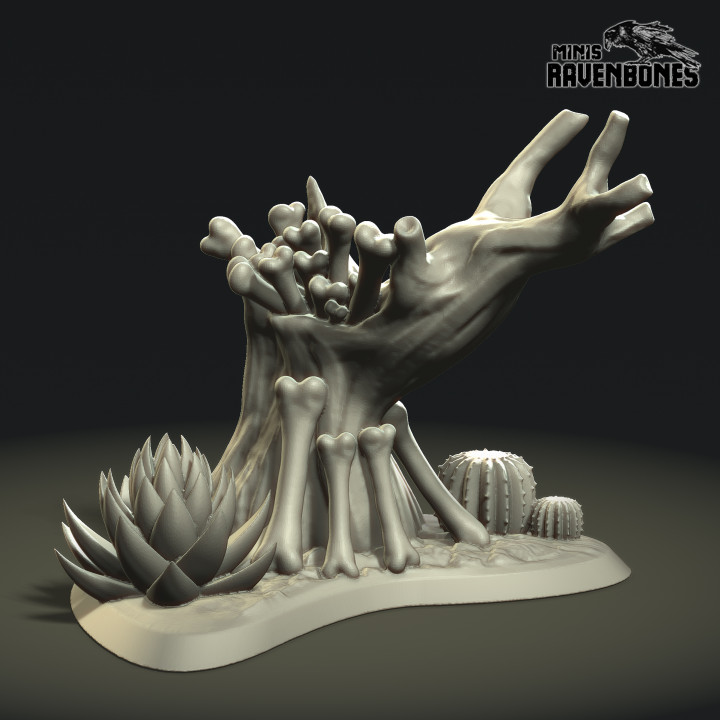 3D Printable Desert Terrain, Palm trees and Treasure chest by ...