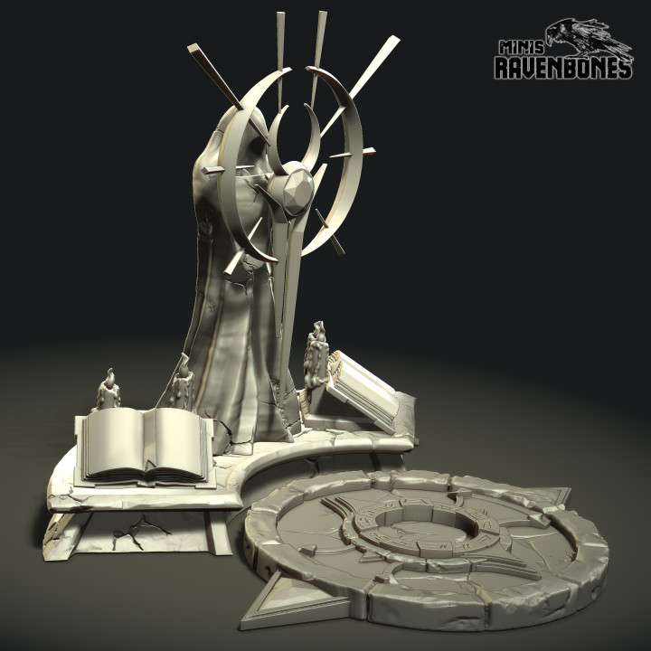 3d Printable Teleport Gate Crystal And Treasure Chest By Ravenbonesminis 