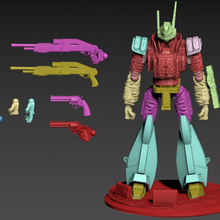 3D Printable Police Robot 100mm by Extra Guy