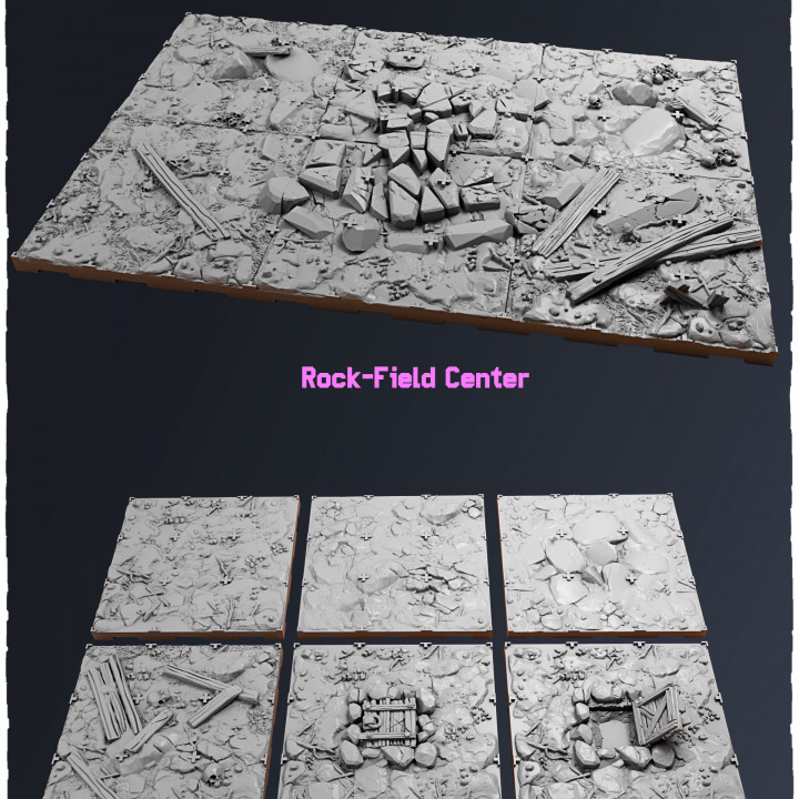 3D Printable ROCK FIELD (Full Stadium Bundle) by Kraken 3D Studios