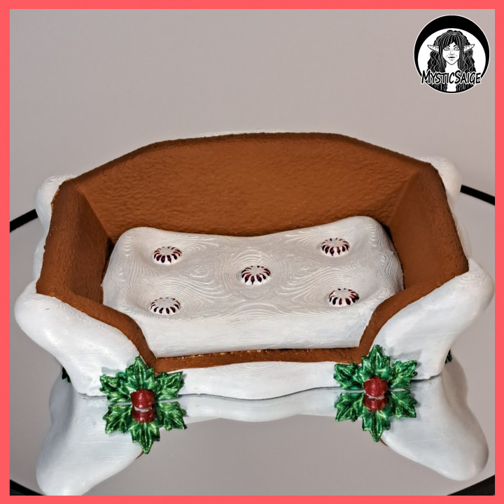 3D Printable Gingerbread Cat & Bed by MysticSaige
