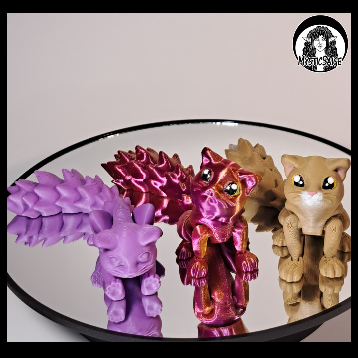 3D Printable Flexy Chibi Cat by MysticSaige