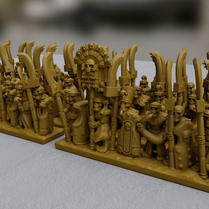 3D Printable Eternal Pharaohs Revive: Skeleton Infantry (10/15mm) by ...