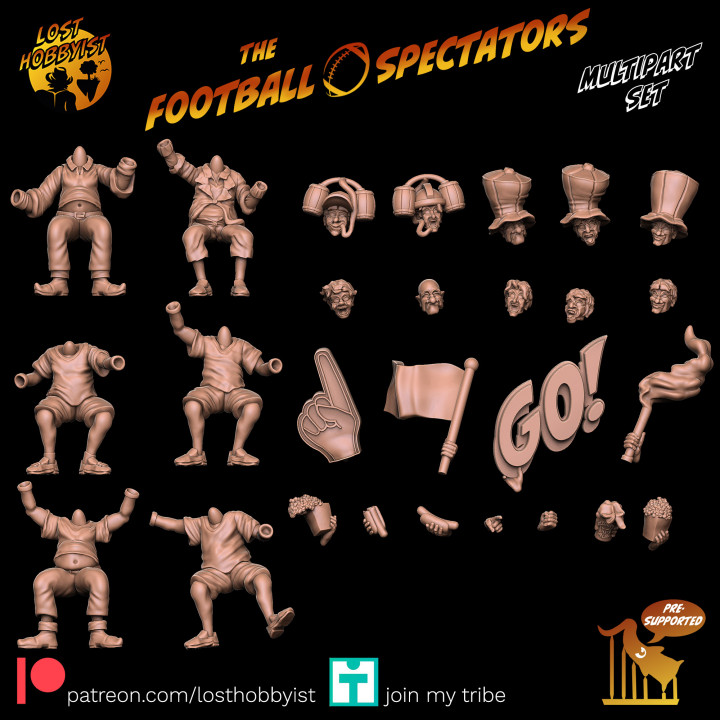 3D Printable Football Spectators by Lost Hobbyist