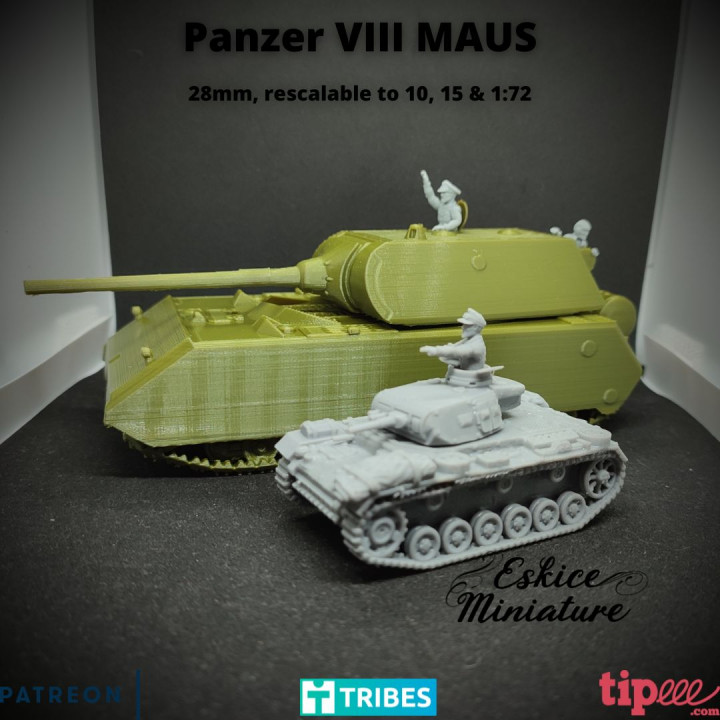 3D Printable Panzer VIII Maus - 28Mm by Eskice Miniature - Aron