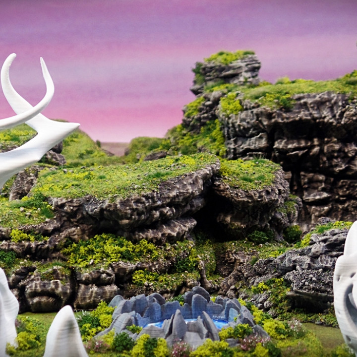 3D Printable Encounter at the Mystic Pool by Terrainify