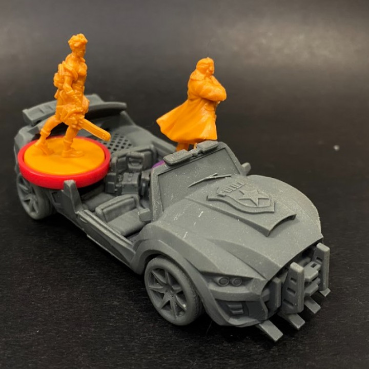 3D Printable Police Car Zombie Trampler by Dragun Studios