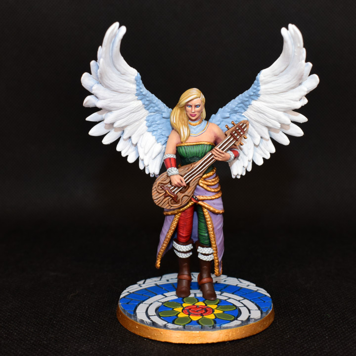 3D Print of Angelic Bard with Lute by OrphanOfTheHelix