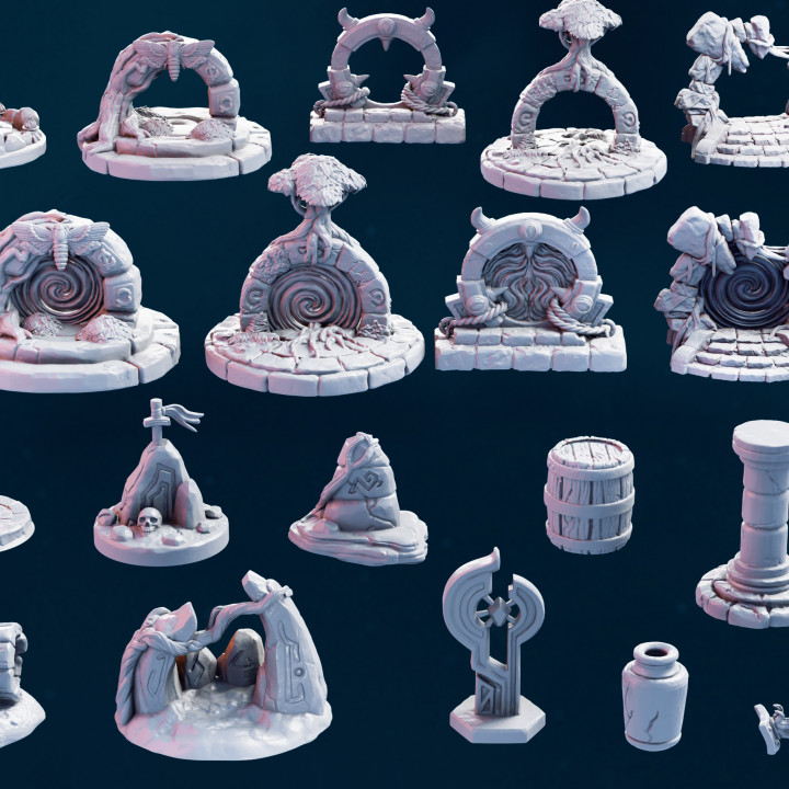 3D Printable Portals of Atarien Full Set by Safehold