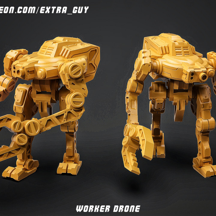 3D Printable Worker Drone 32mm 3 poses by Extra Guy