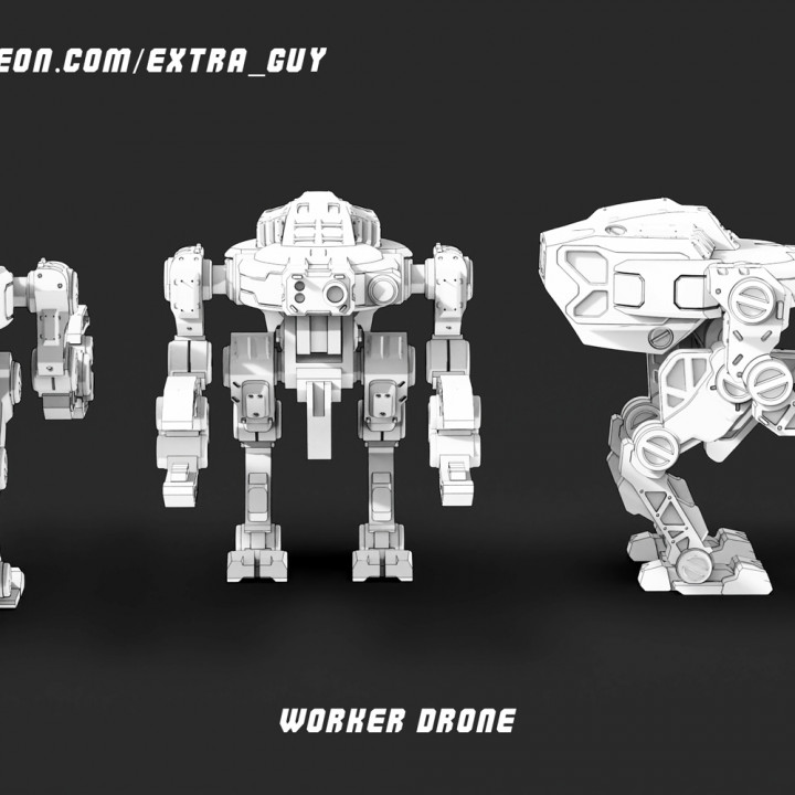 3D Printable Worker Drone 50mm by Extra Guy
