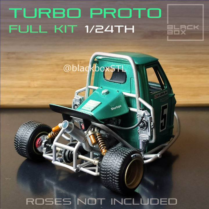 3D Printable TURBO PROTO 3 wheeler FULL MODELKIT 1/24 by black-box ...