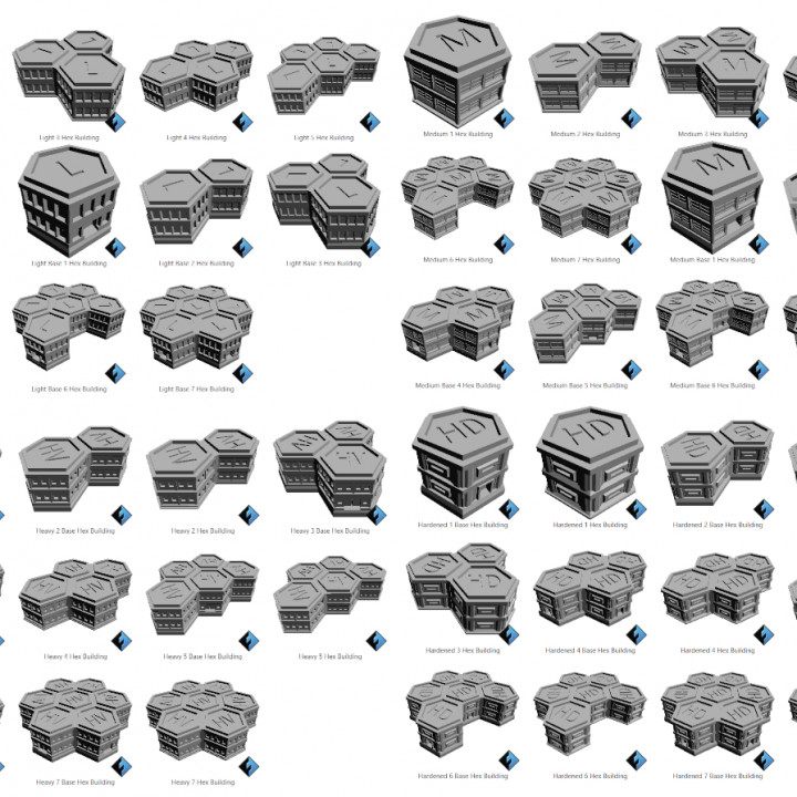 3D Printable Bundle Set of the Core Stackable Building Sets by Wargame ...
