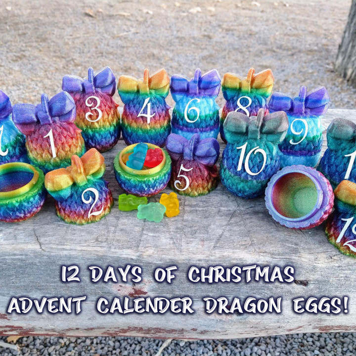 3D Printable 12 Dragon Eggs of Christmas, Candy Advent Calendar! by ...