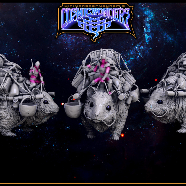 3D Printable Hamster Mount (pose 1 of 2) by Mini Monster Mayhem