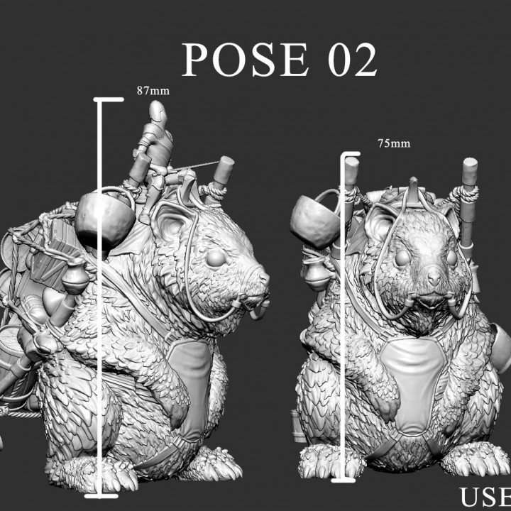 3D Printable Hamster Mount (pose 2 of 2) by Mini Monster Mayhem