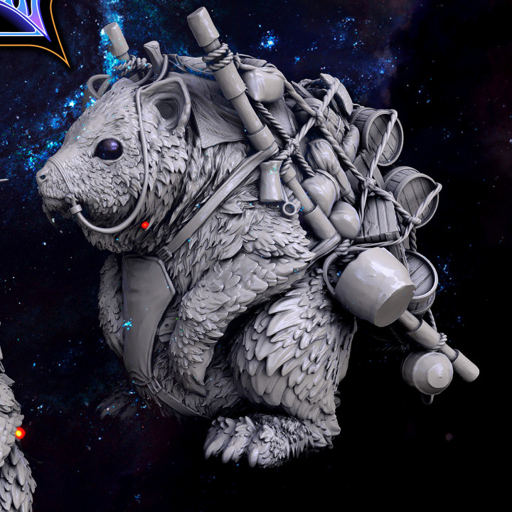 3D Printable Hamster Mount (pose 2 of 2) by Mini Monster Mayhem