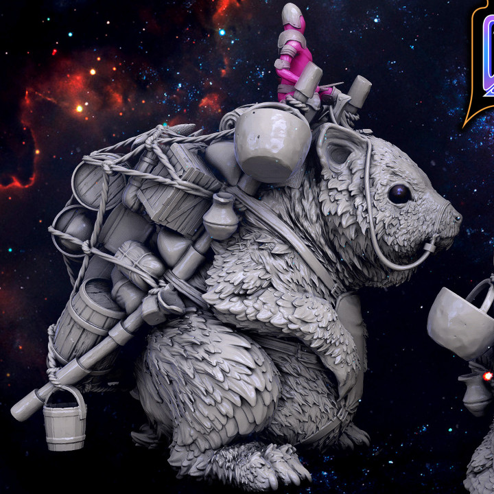 3D Printable Hamster Mount (pose 2 of 2) by Mini Monster Mayhem