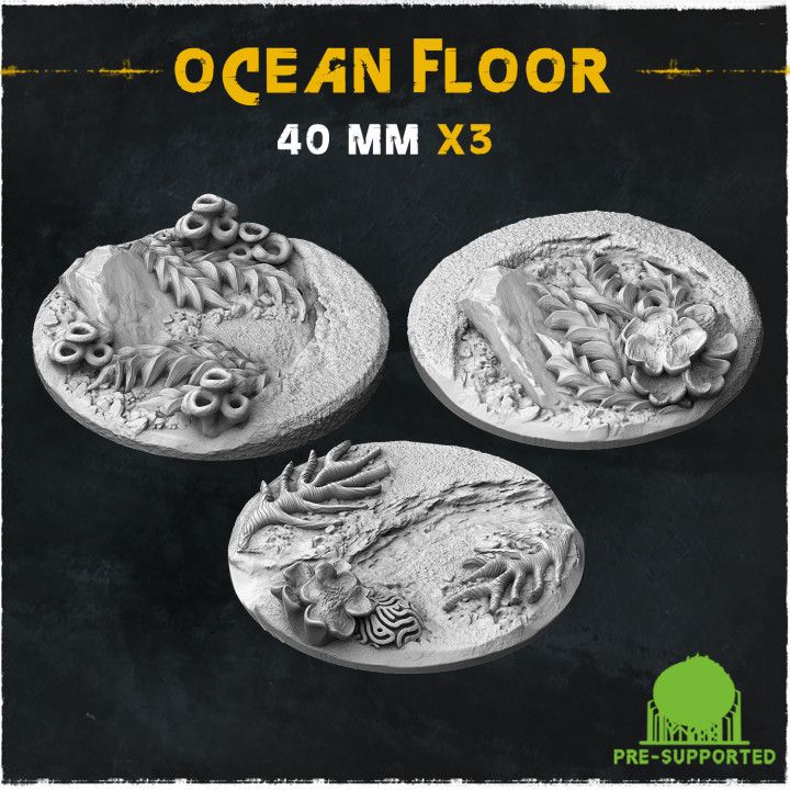 3D Printable Ocean Floor - Bases & Toppers (Small Set ) by Zabavka Workshop