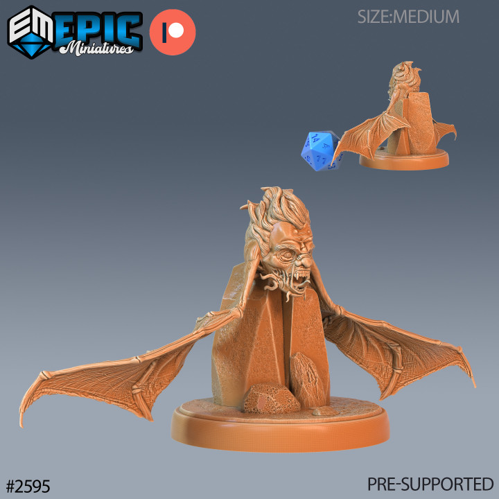 3D Printable Flying Head Hungry - 3 Variations / Undead Bat Fighter ...