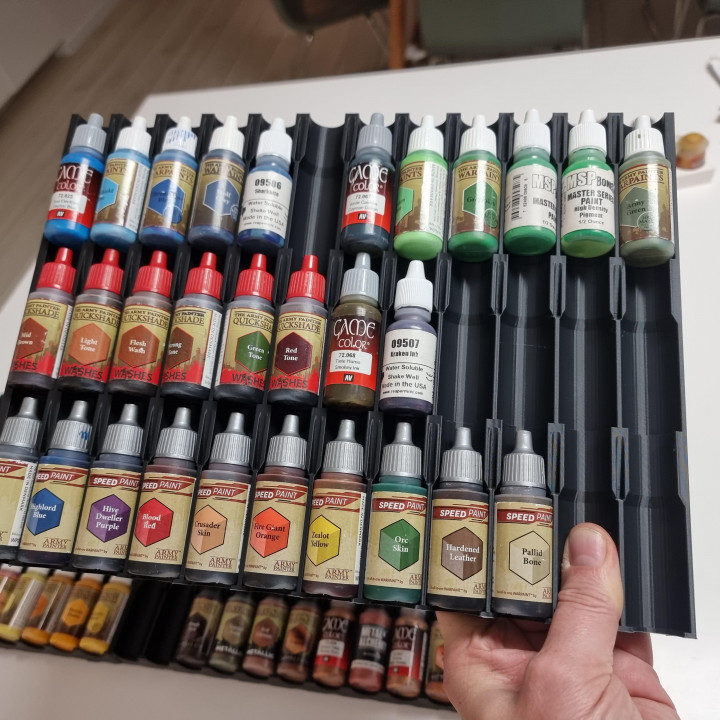 3D Printable Stackable paint trays - Deluxe version by Svend Feldt