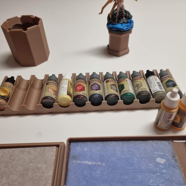 3D Print of Stackable paint trays - Deluxe version by Cyrex war gaming ...