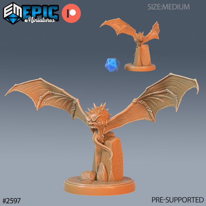 3D Printable Flying Head Set / Undead Bat Fighter / Blood Beast ...